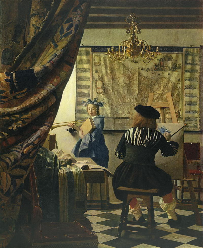 Kunstdruck "Der Maler im Atelier" von Vermeer Jan